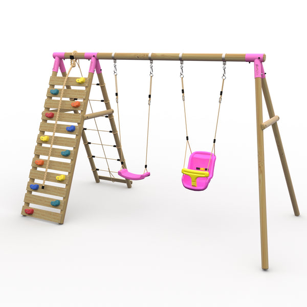 Wooden Double Swing Sets – Award-Winning Play – Plum Play UK